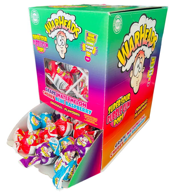 Warheads Super Sour bubblegum Pops (7g) – Tempting Sweets
