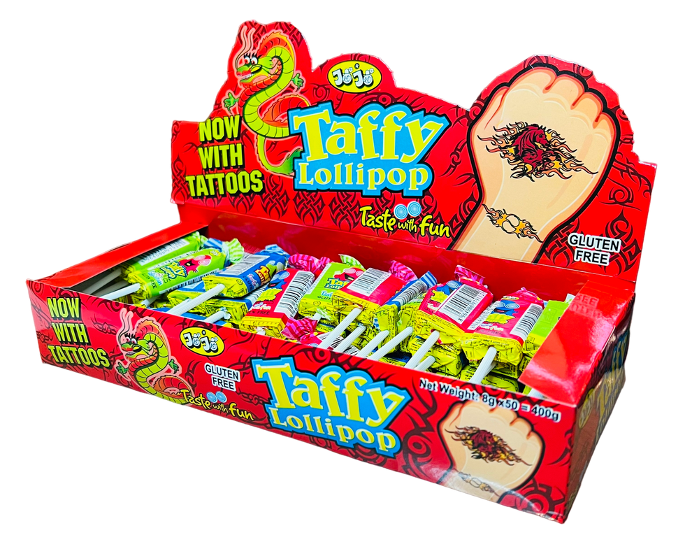 JoJo Taffy Lollipop with Tattoo (8g) – Tempting Sweets