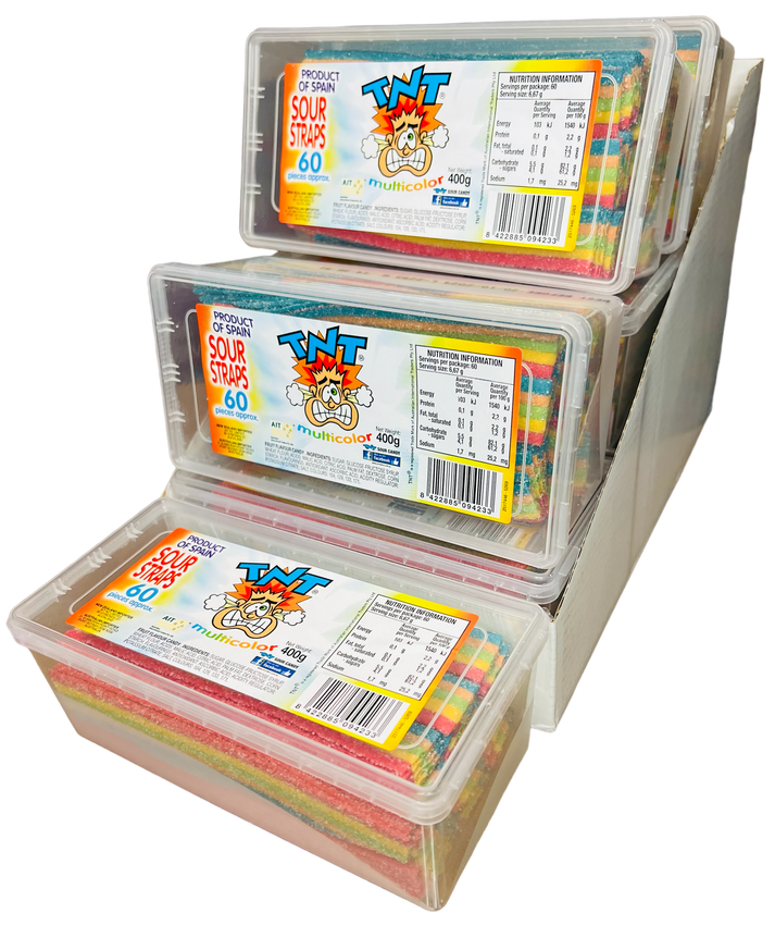 TNT Rainbow Sour Straps (400g) – Tempting Sweets