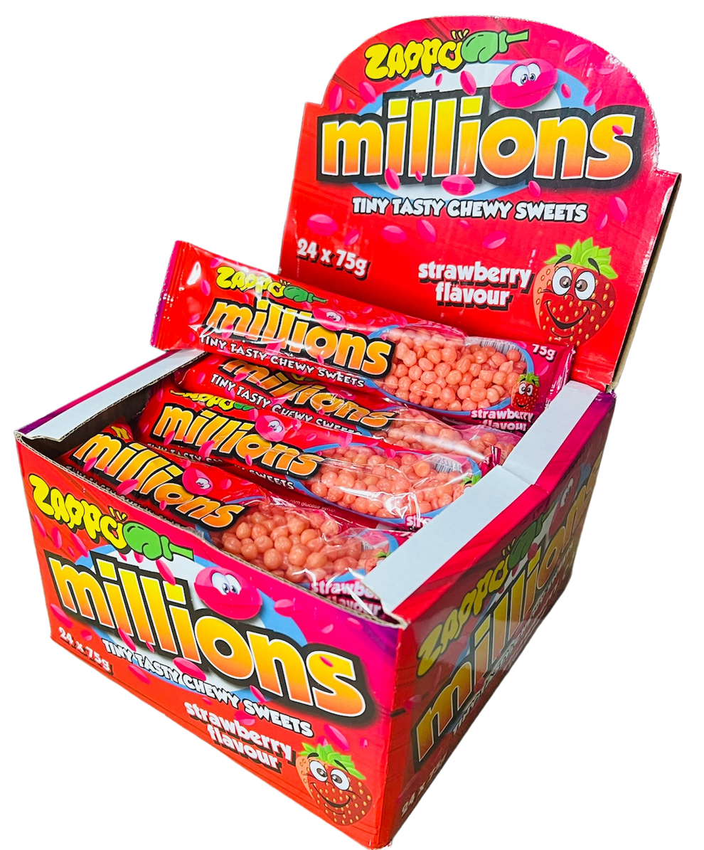 Zappo Millions Strawberry (75g) – Tempting Sweets